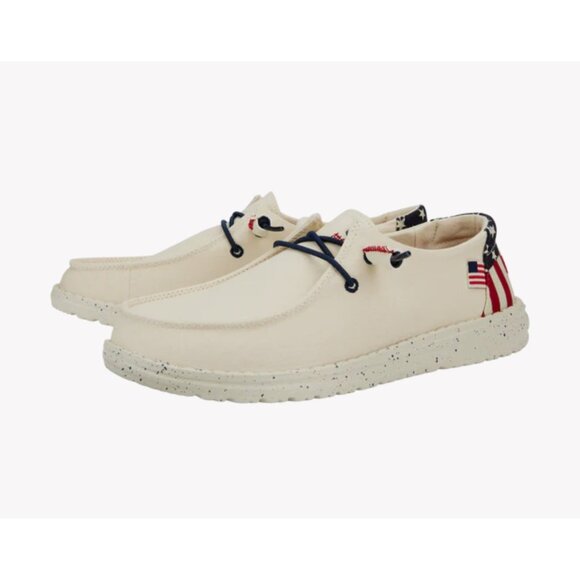 Hey Dude | Shoes | New Hey Dude Wendy Americana Off White Shoes | Poshmark